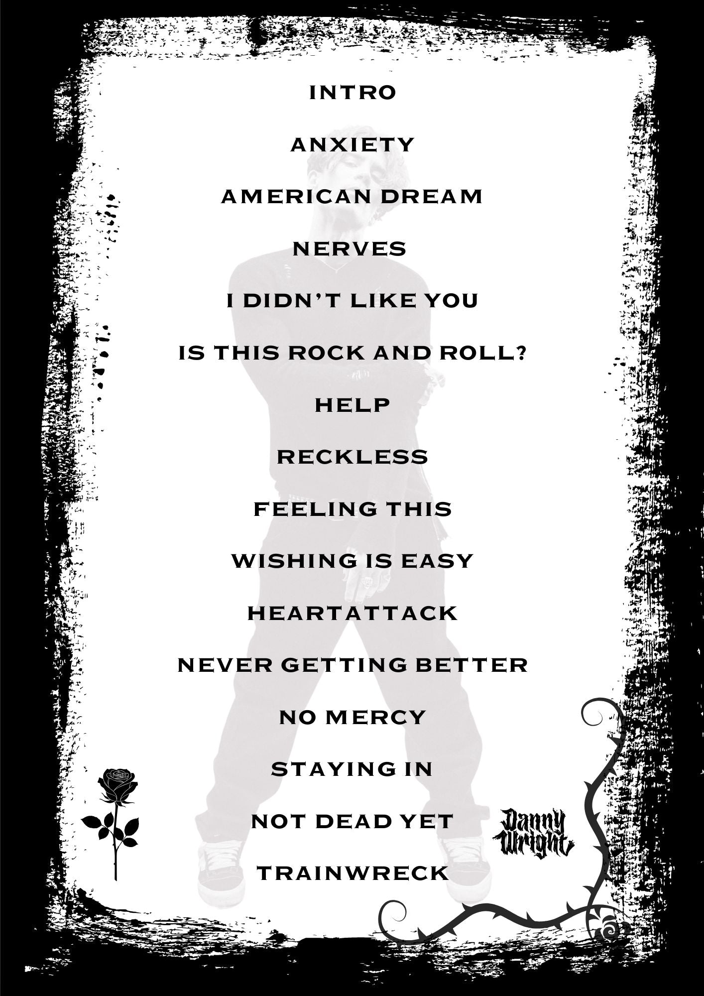 Commemorative Signed Setlist – November ’25 Tour – DANNY WRIGHT