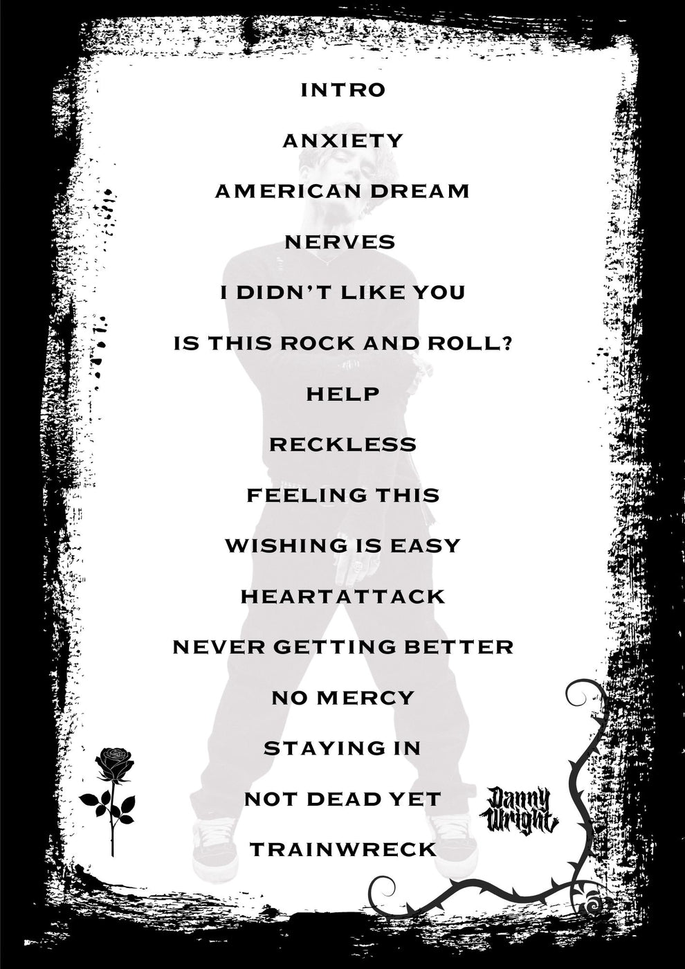 Commemorative Signed Setlist – November ’25 Tour – DANNY WRIGHT